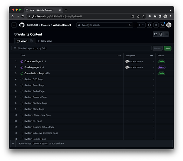 tasks | BrickMMO Task Instructions